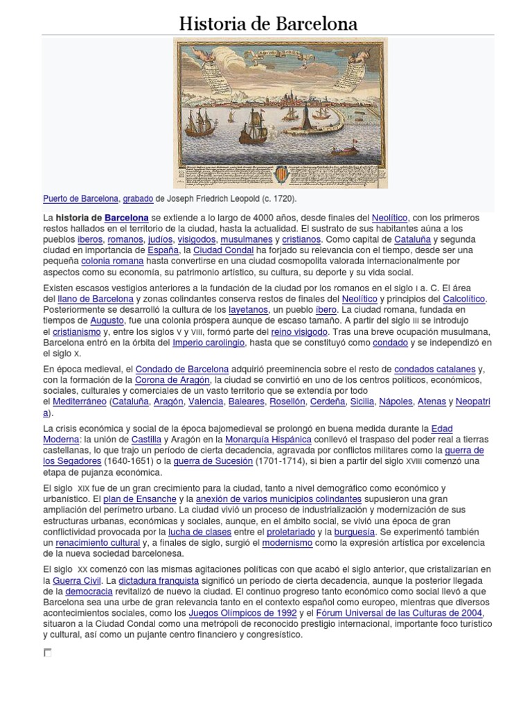 Historia de Barcelona | Descargar gratis PDF | Barcelona | Cataluña
