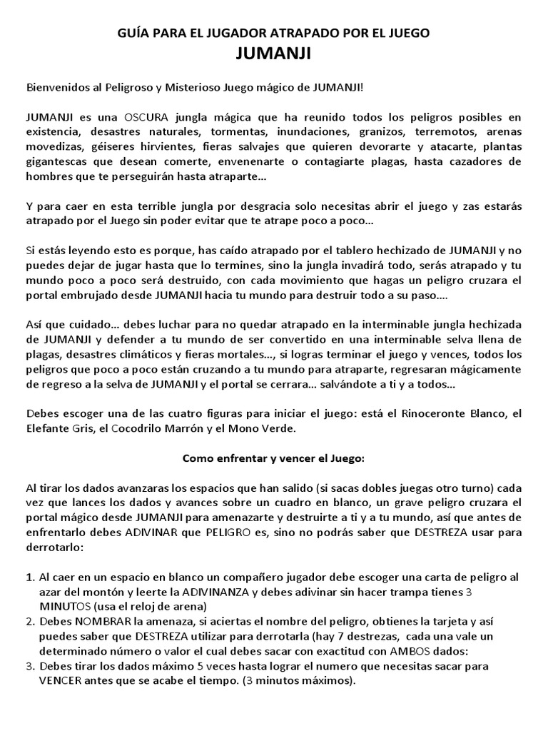 Manual Jumanji | PDF | Selva | Ocio