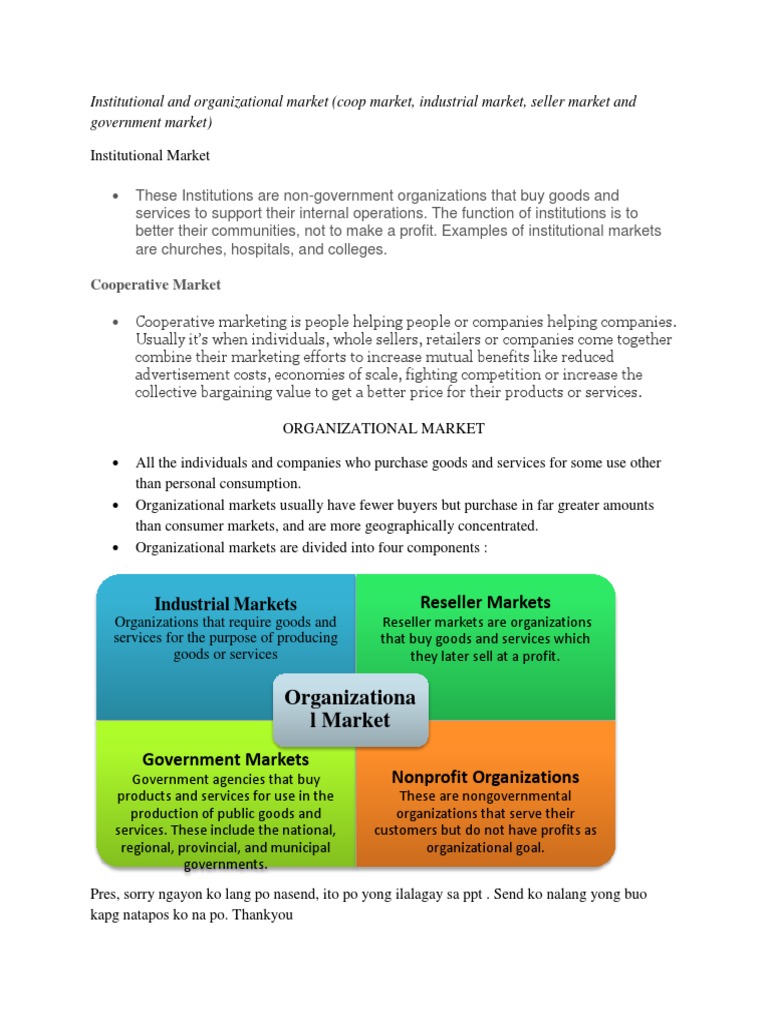 Understanding Organizational Markets | PDF