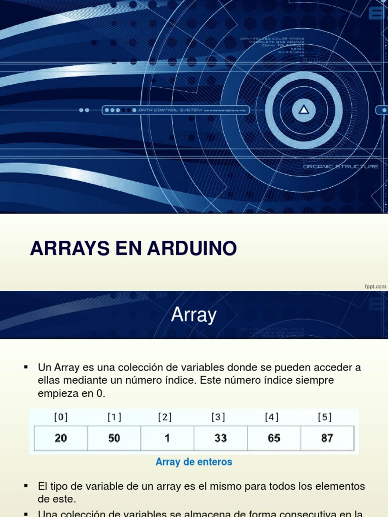 Arrays en Arduino | PDF | Estructura de datos de matriz | Transistor
