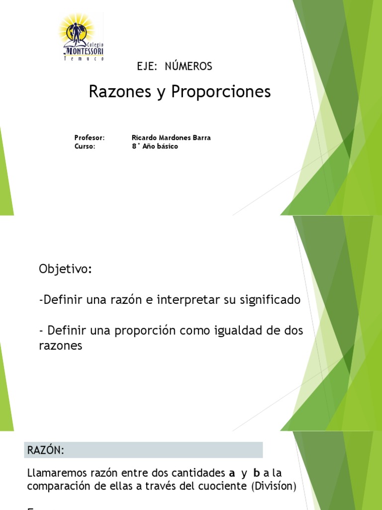 Razones y Proporciones | PDF | Porcentaje | Matemática Elemental
