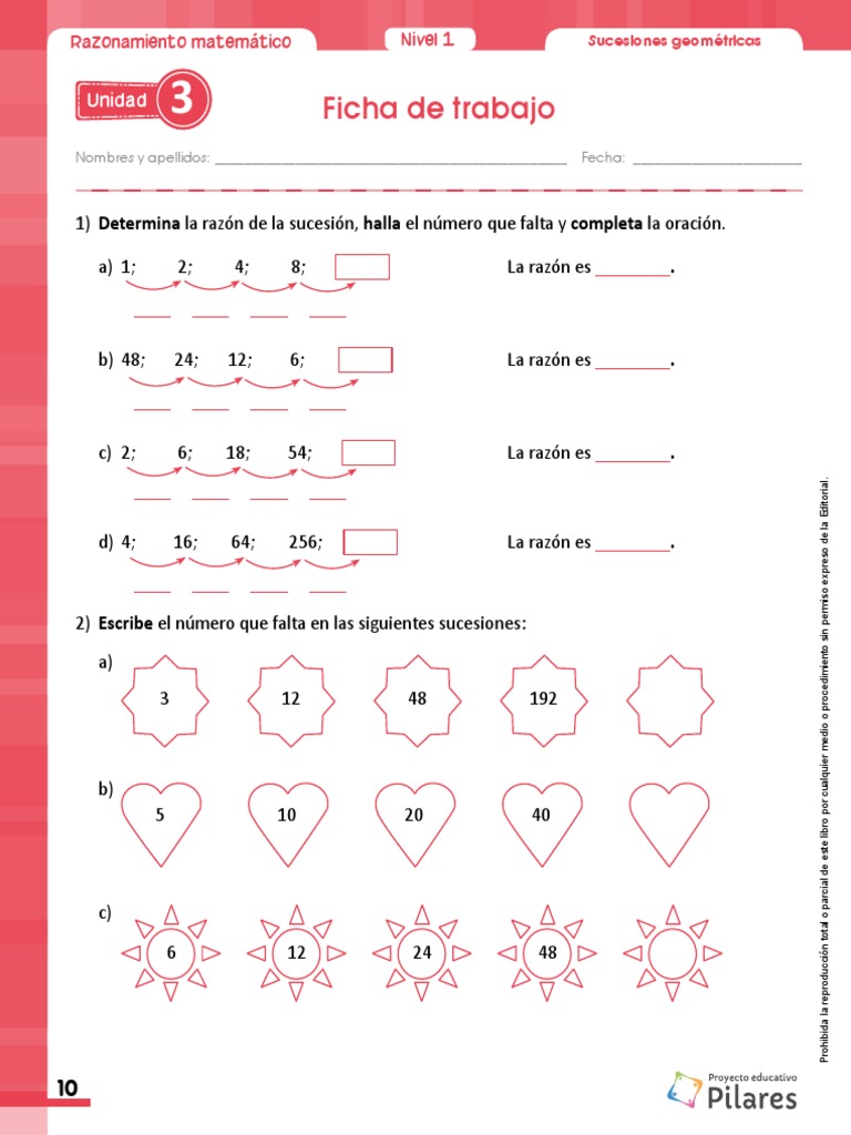 Razonamiento Matemático - 4to Grado - Unidad 3 (SR) | PDF | Enseñanza ...