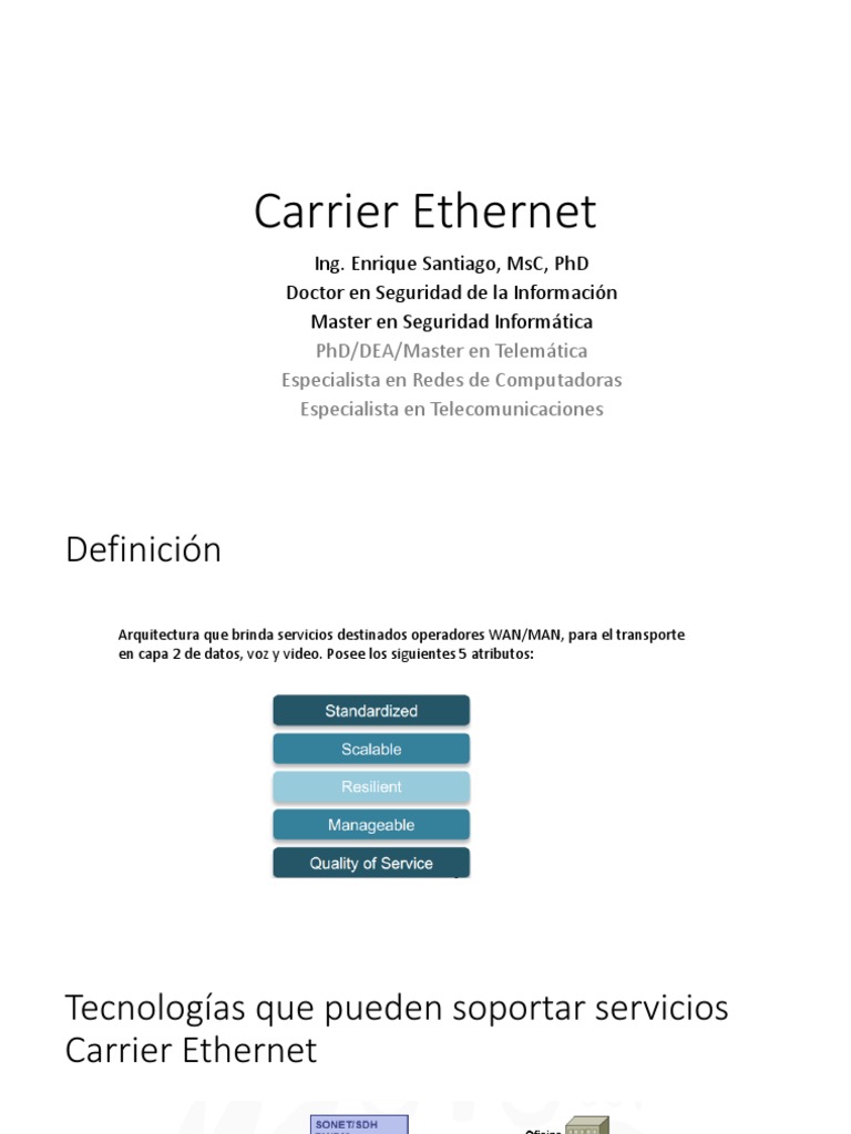 Introducción a Carrier Ethernet | PDF | Ethernet | Estándares de ...