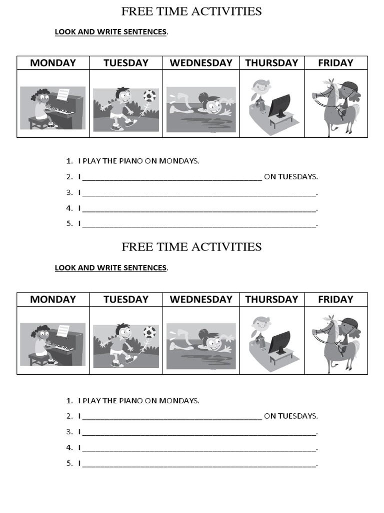 Free Time Activities Present Simple | PDF