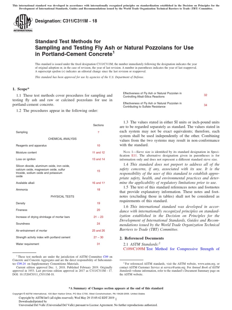Norma Astm c311 | Download Free PDF | Cement | Mortar (Masonry)