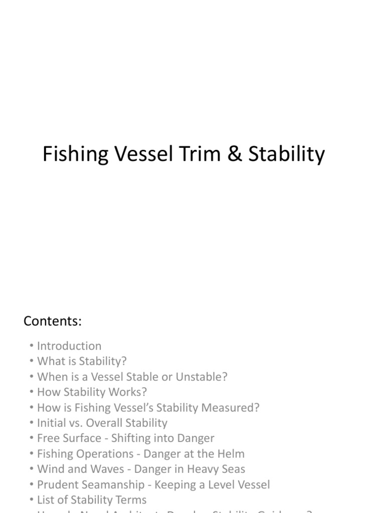 Fishing Vessel Trim & Stability | PDF | Ships | Watercraft