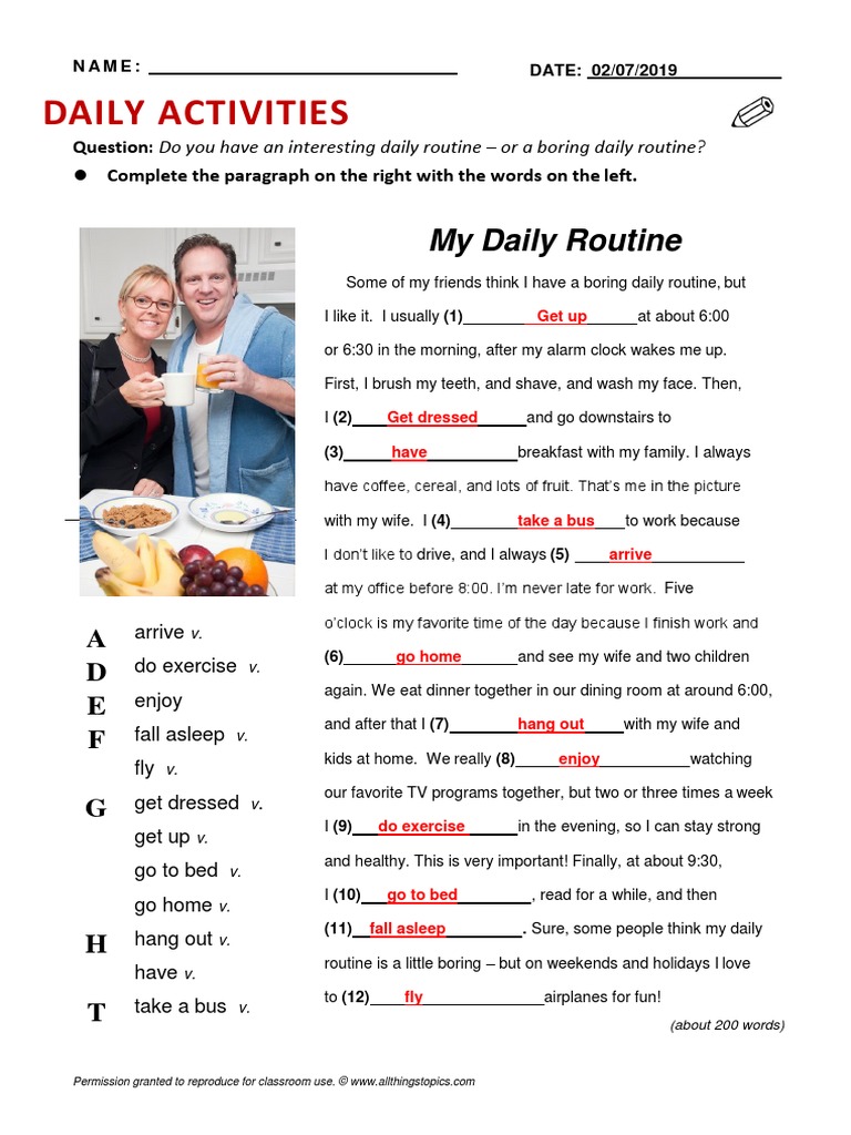 Daily Activities | PDF