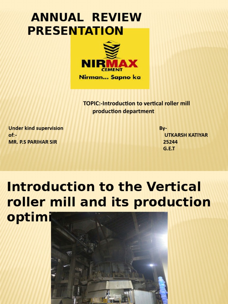 Introduction To Vertical Roller Mill Pdf Mill Grinding
