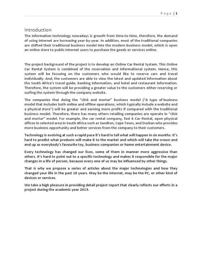 Car Rental System Proposal | PDF | Php | My Sql