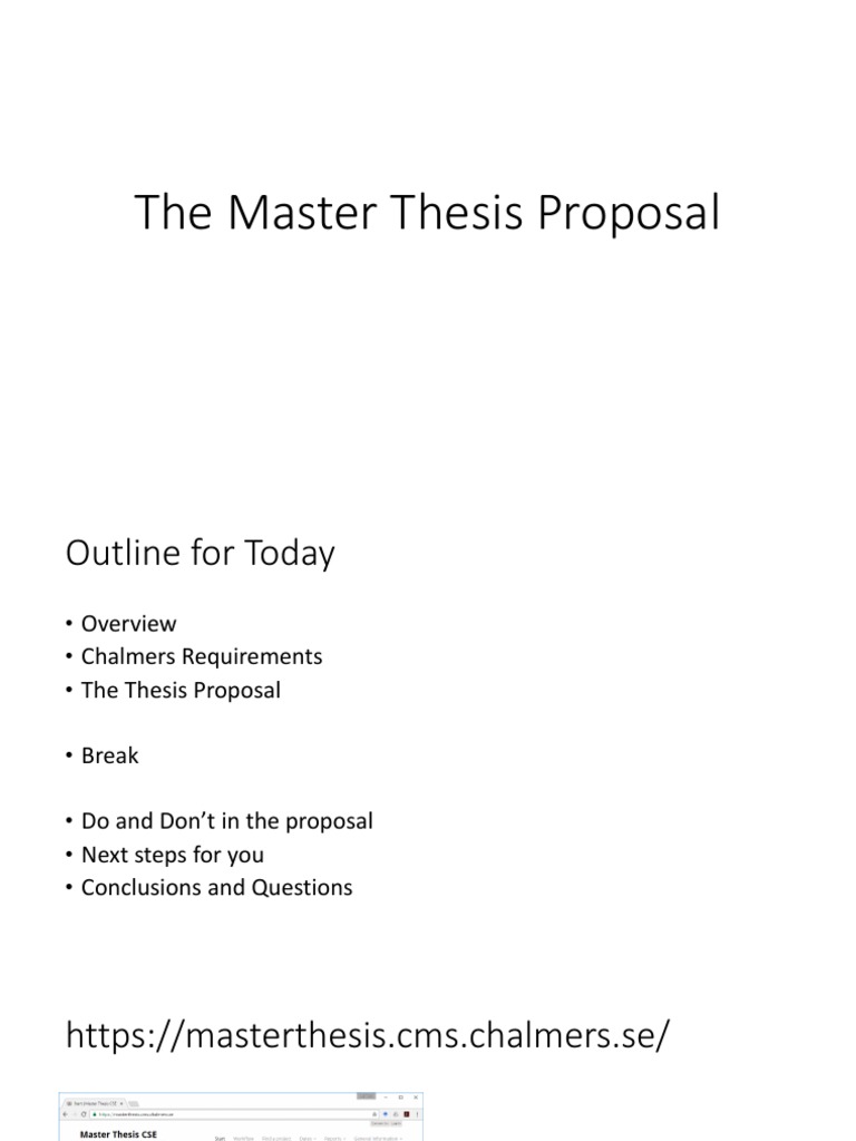 The Master Thesis Proposal | PDF | Thesis | Computer Security