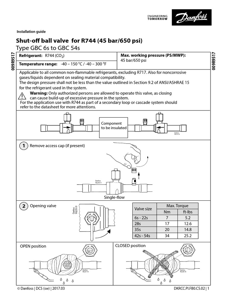 Danfoss - Ball Valve Installation Guide | PDF | Valve | Hydraulics