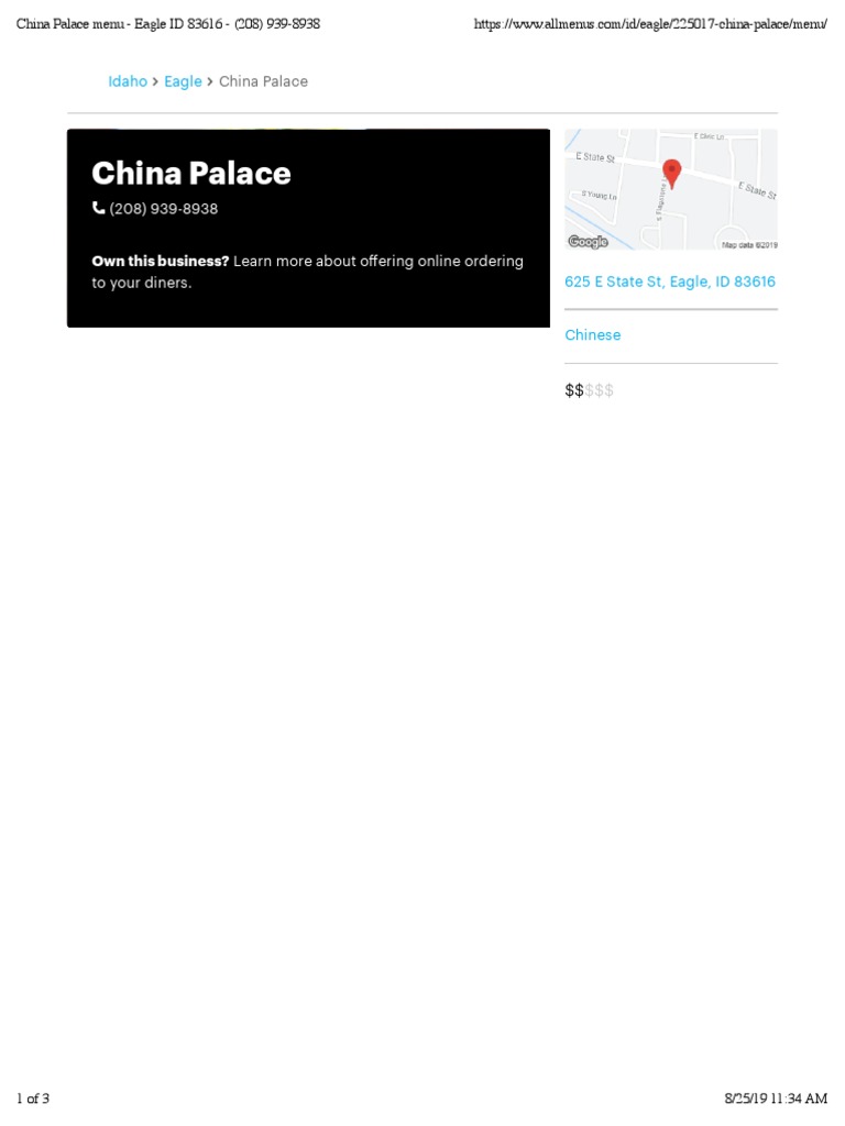 China Palace Menu | PDF | Menu | Food And Drink Preparation