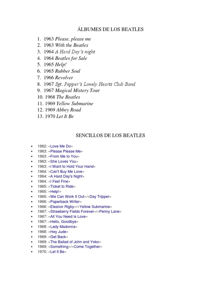 Discografía de The Beatles PDF | PDF