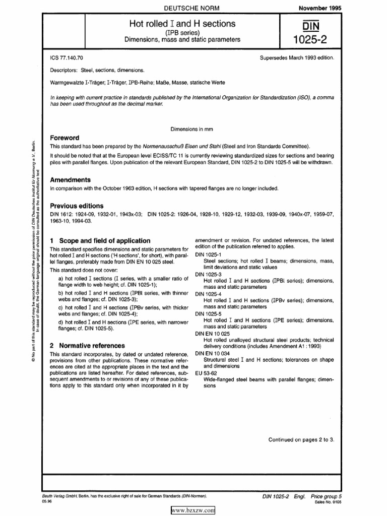 Din 1025-2-1995 Eng PDF | PDF | Engineering Tolerance | Rolling (Metalworking)