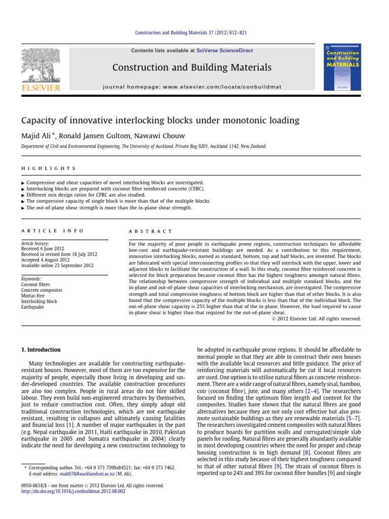 (2012) Innovative Interlocking Blocks | PDF | Strength Of Materials ...