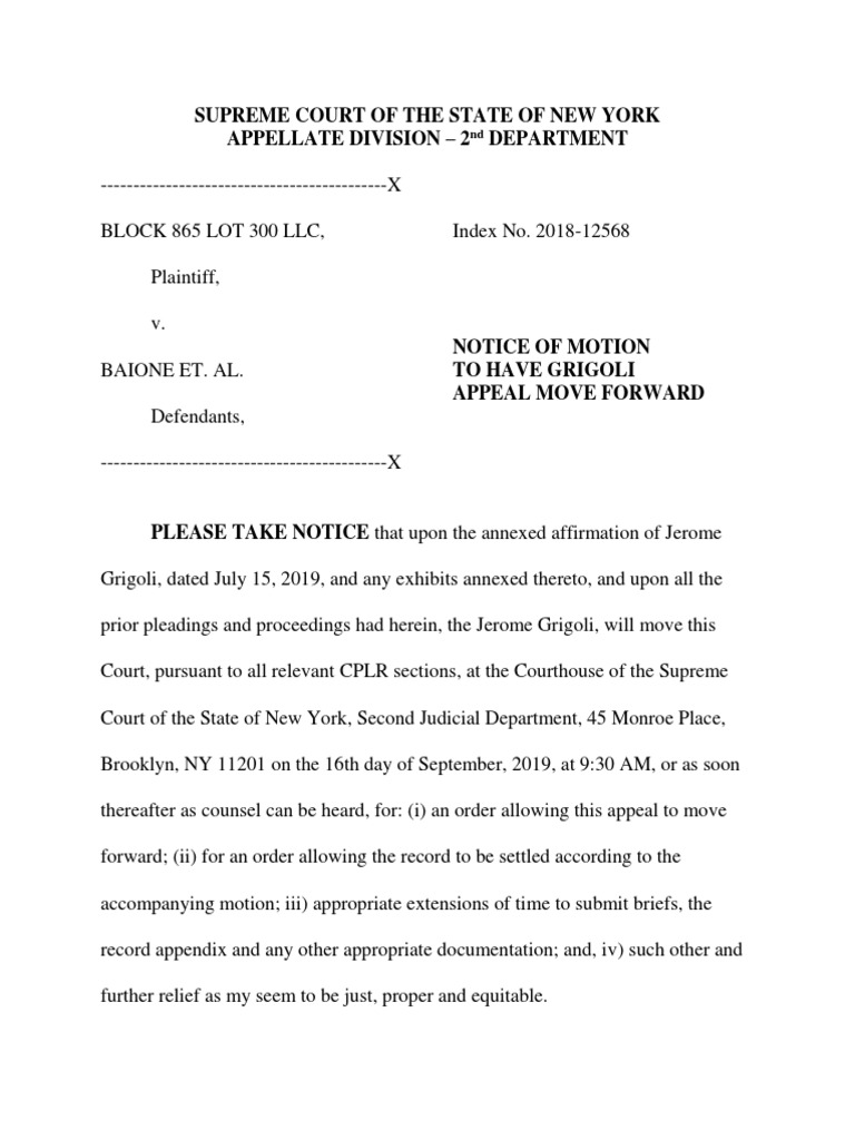 JRG Notice of Motion | PDF | Law