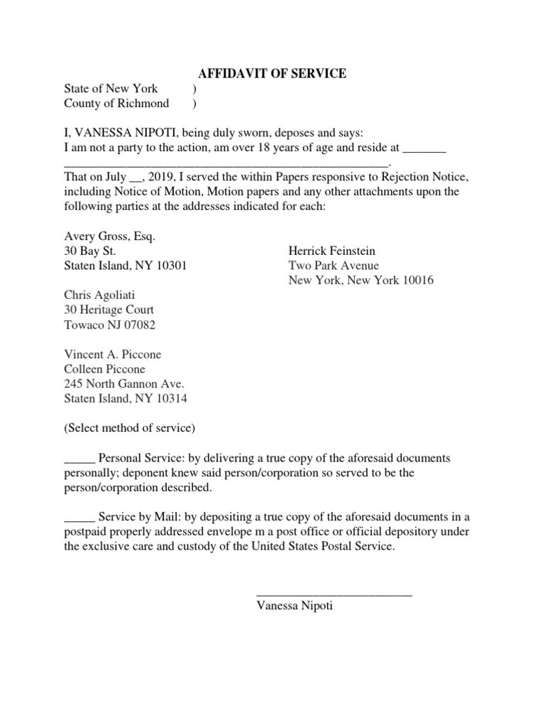 JRG Affidavit of Service 8-26 | PDF | Public Administration | Economic ...
