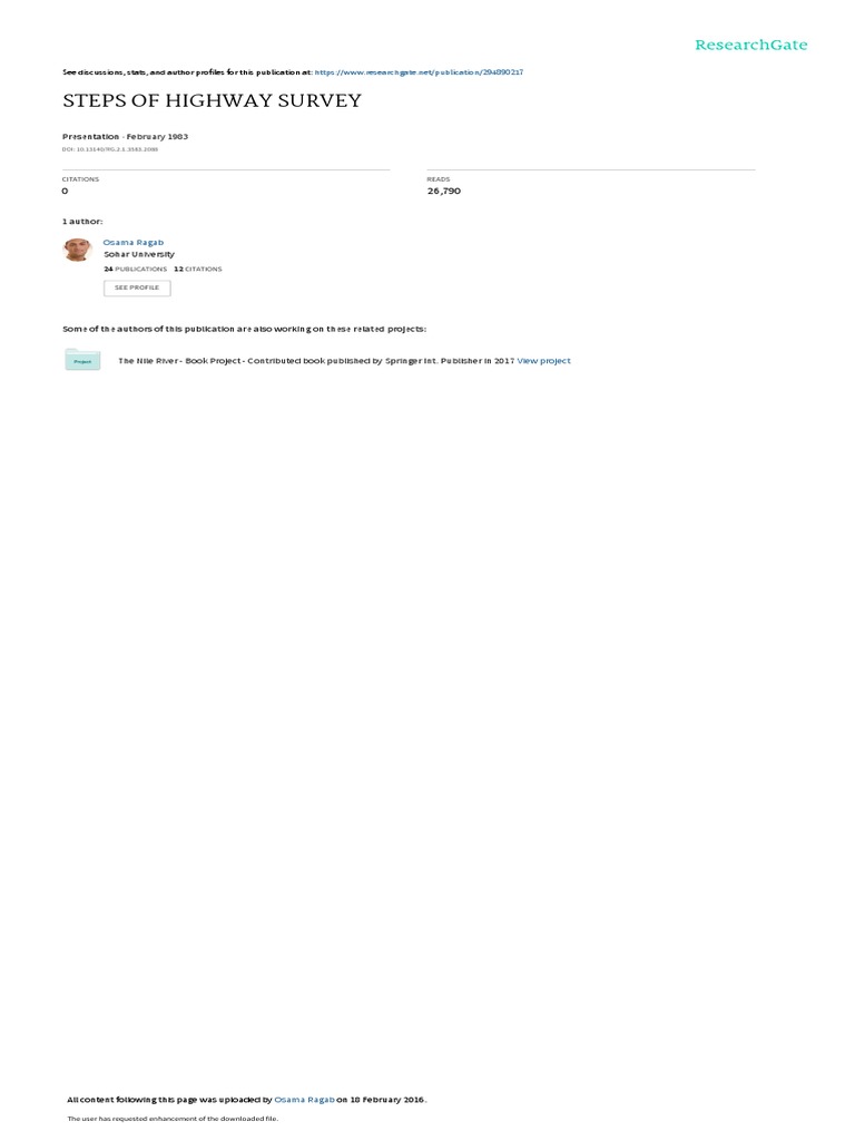 Steps of Highway Survey | PDF | Surveying | Topography