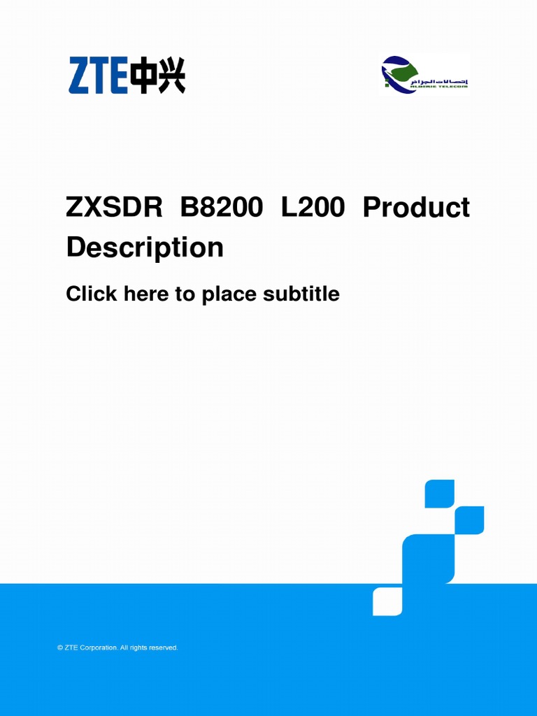 ZTE LTE ZXSDR B8200 L200 Product Description PDF | PDF | Lte ...