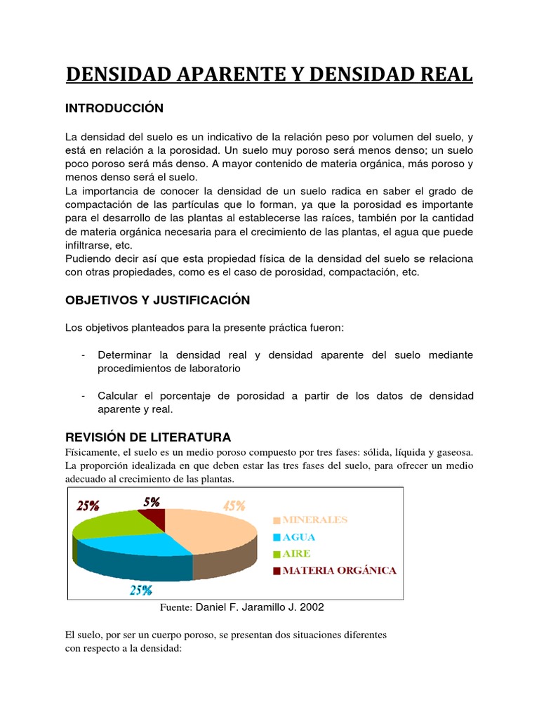 EDAFO Densidad Aparente y Densidad Real | PDF | Densidad | Aluminio