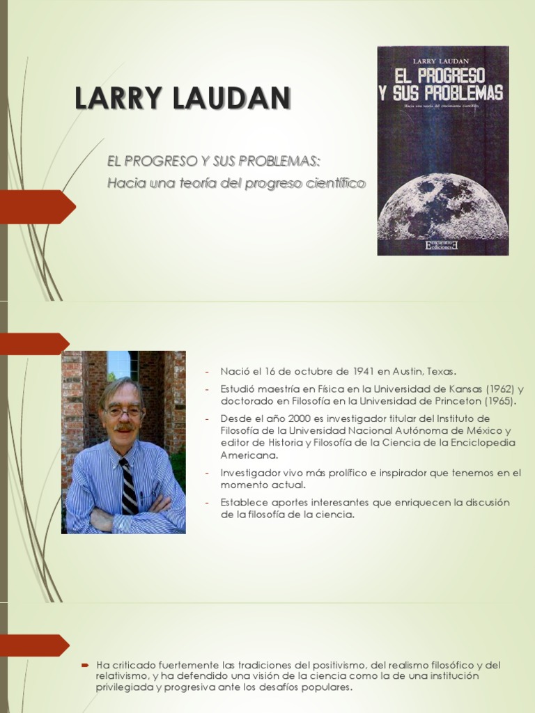 Presentacion Larry Laudan Epistemologia | PDF | Teoría | Science