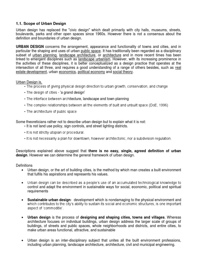 Urban Design Notes | PDF | Urban Design | Urban Planning