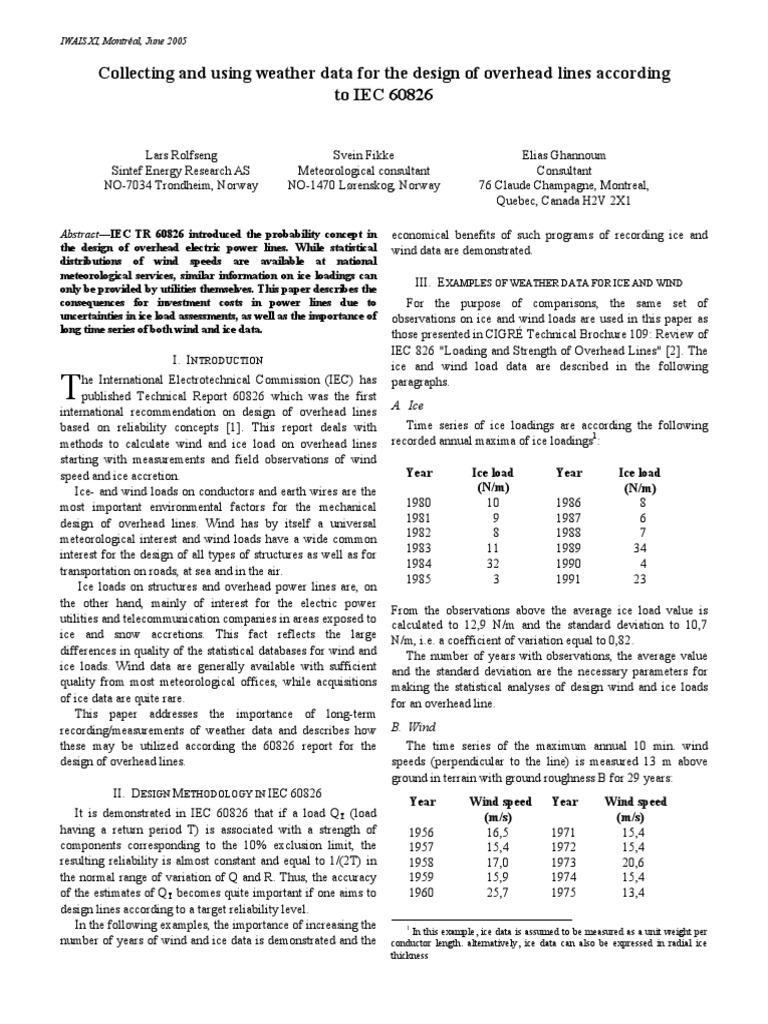 Collecting and Using Weather Data IEC 826 | PDF | Standard Deviation ...