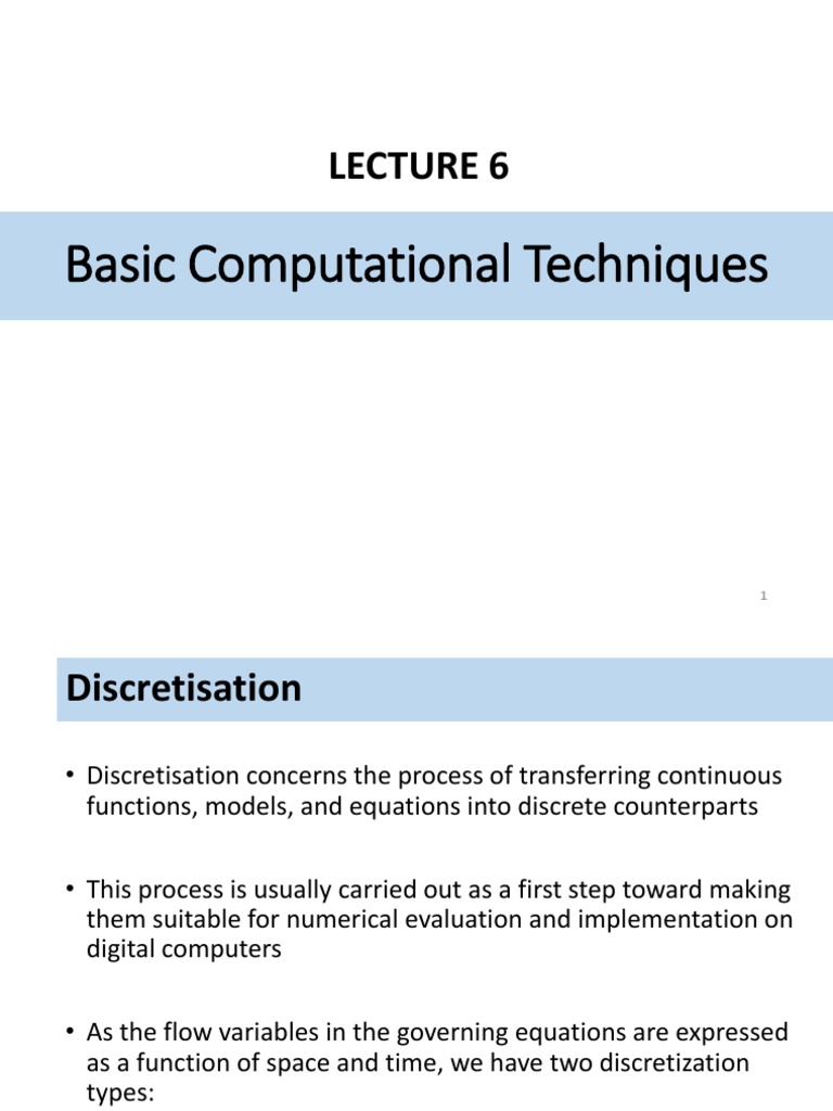 Basic Computational Techniques | PDF | Finite Difference | Equations