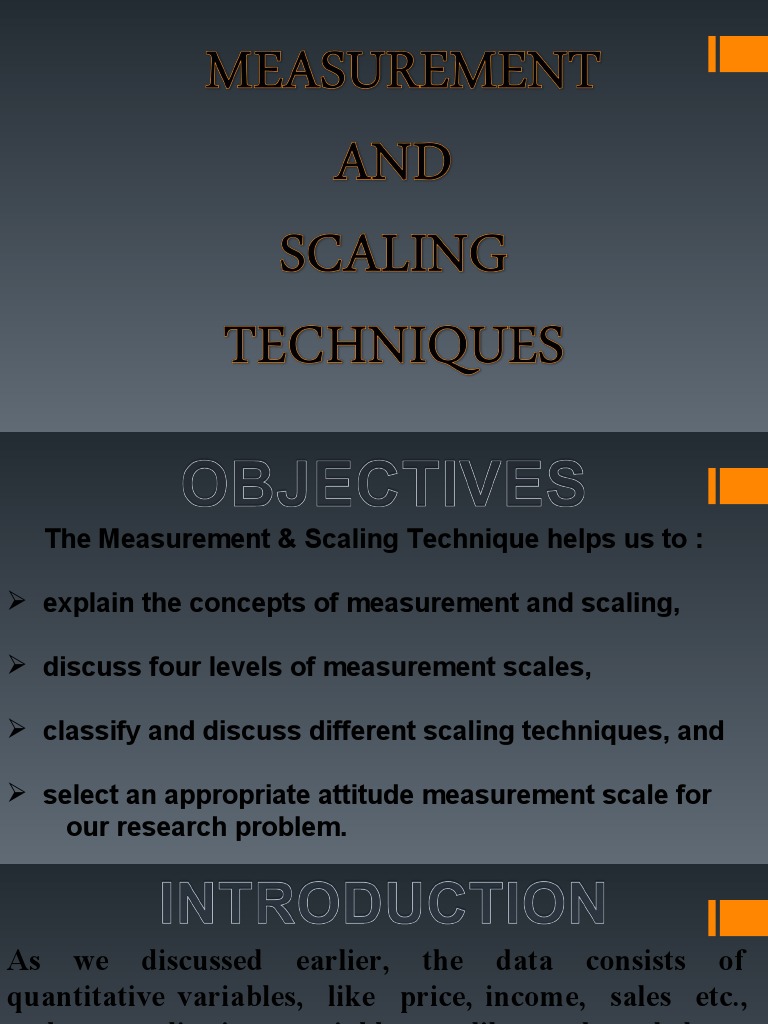 LCM Measurement and Scaling Techniques | PDF | Level Of Measurement ...
