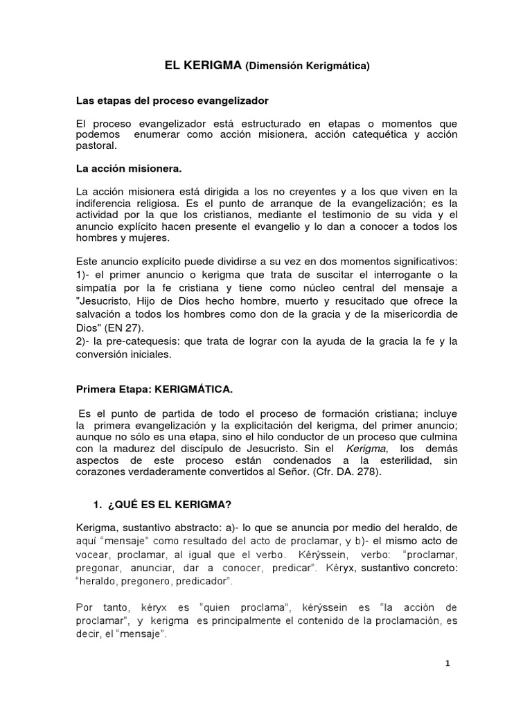 El Kerigma Breve | PDF | Evangelización | Jesús