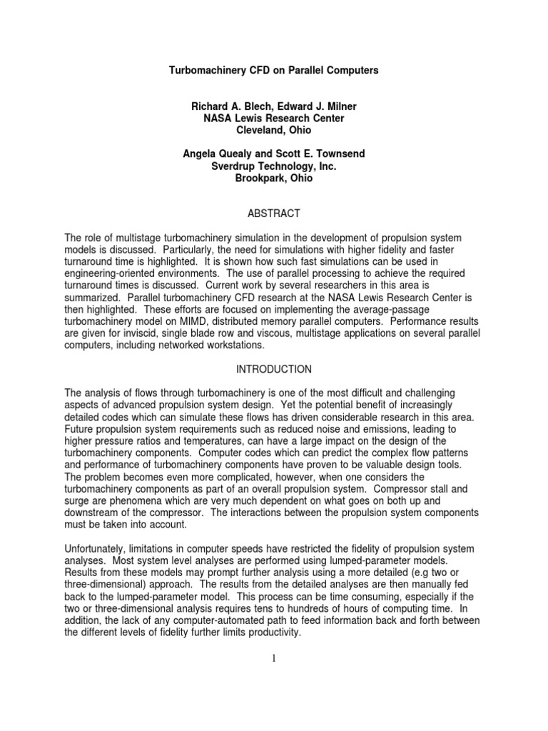 Turbomachinery CFD On Parallel Computers | PDF | Parallel Computing | Computer Programming