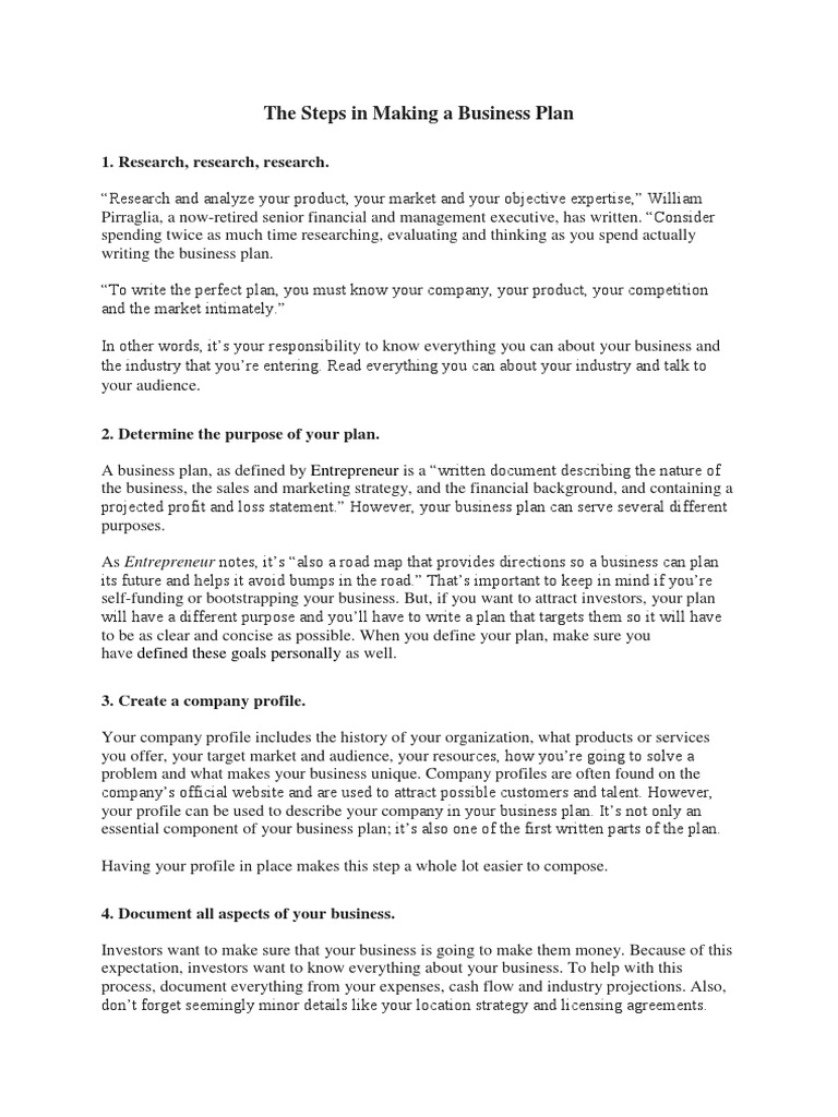 Steps to Create a Business Plan | PDF | Leadership | Motivation