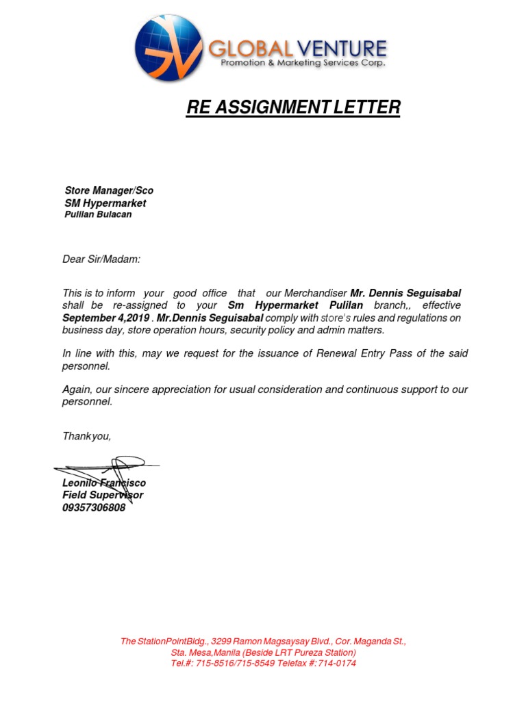 DENNIS Reassignment Letter NEW LOGO2