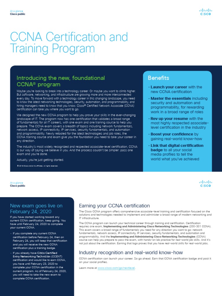 Ccna at A Glance PDF | PDF | Cisco Certifications | Computer Networking