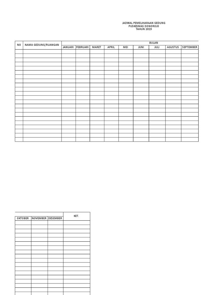 Form Jadwal Inspeksi Gedung | PDF