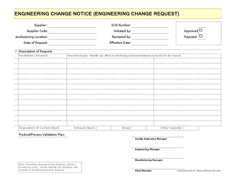 Engineering Change Notice | PDF