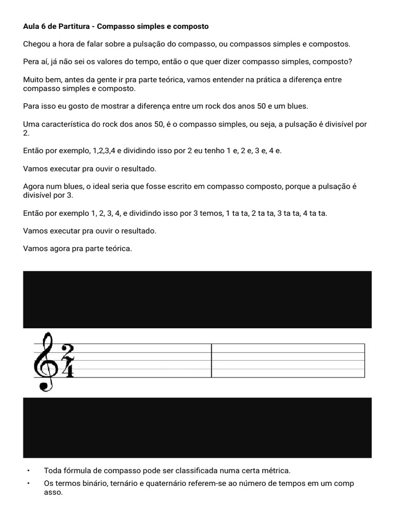 Compasso Simples e Composto | PDF | Musicologia | Música clássica