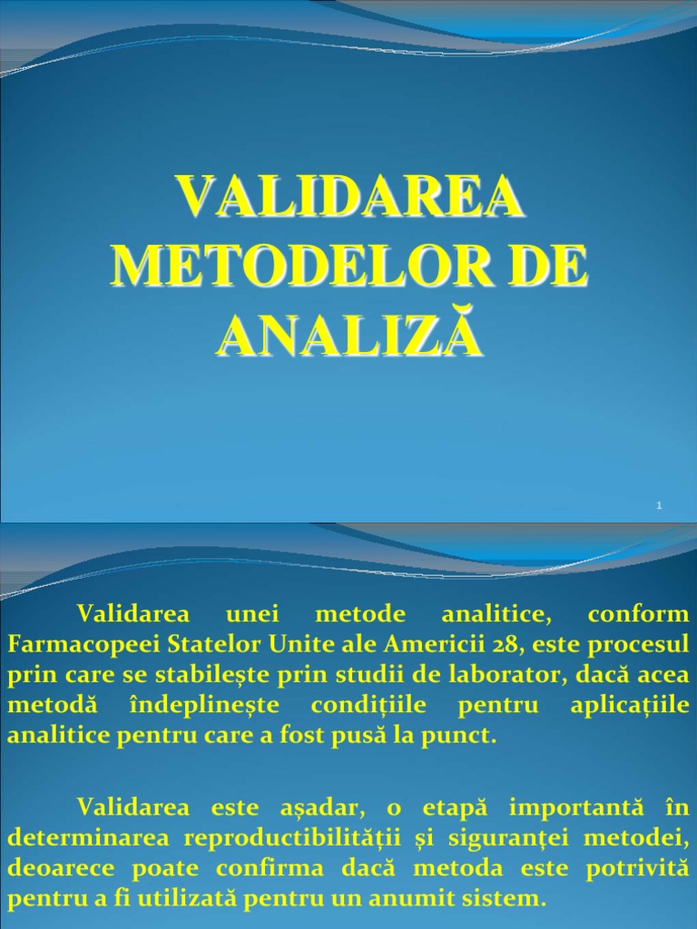Validarea Metodelor de Analiza | PDF