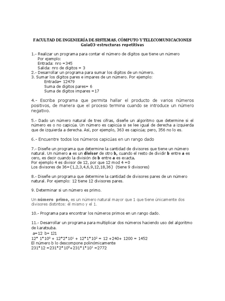 Ejercicios de Programacion | PDF