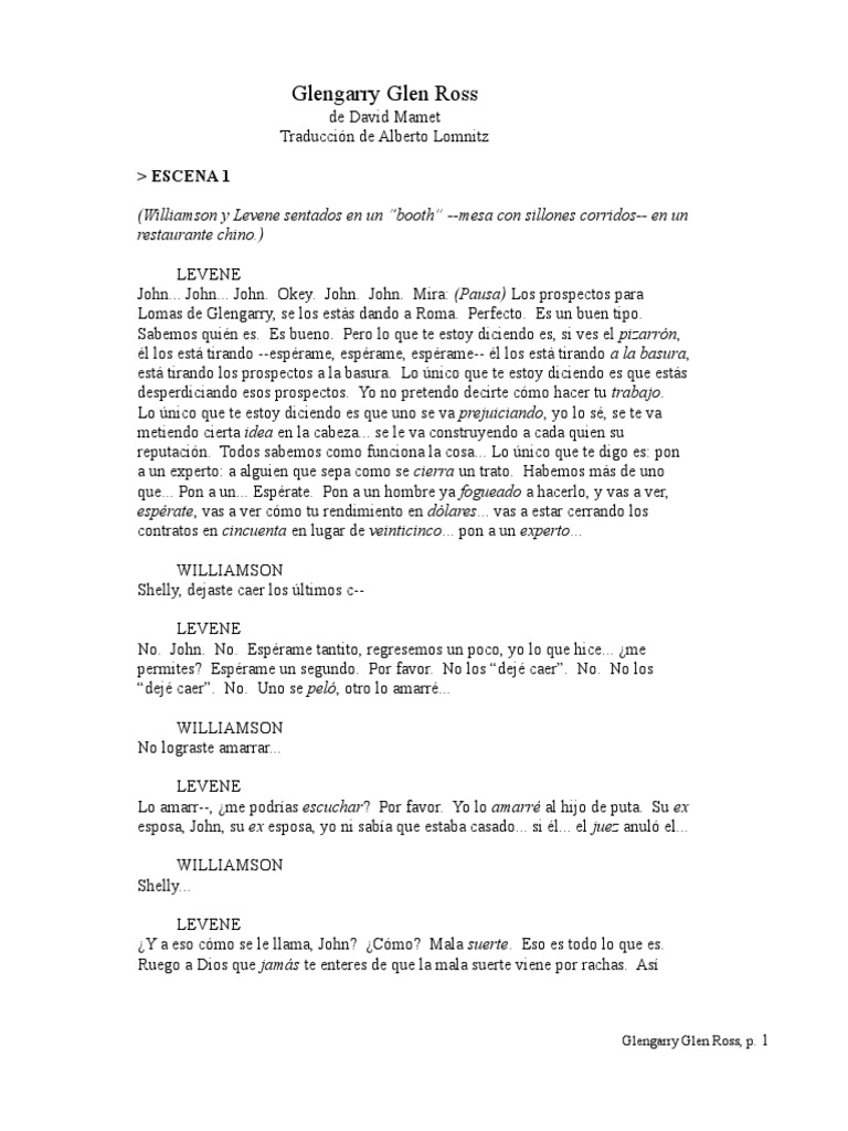 Glengarry Glen Ross v2 | PDF