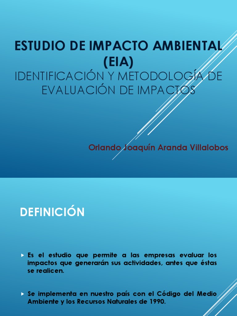 Estudio De Impacto Ambiental (EIA): Identificación Y Metodología De ...