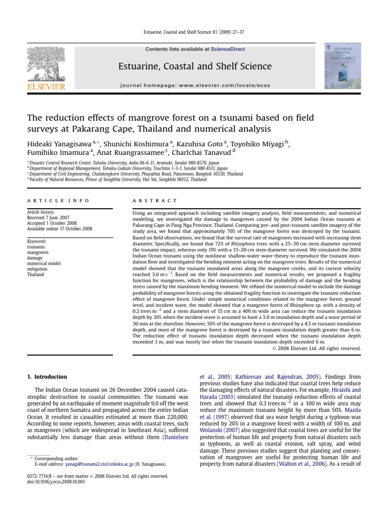 Estuarine, Coastal and Shelf Science | PDF | Mangrove | Tsunami
