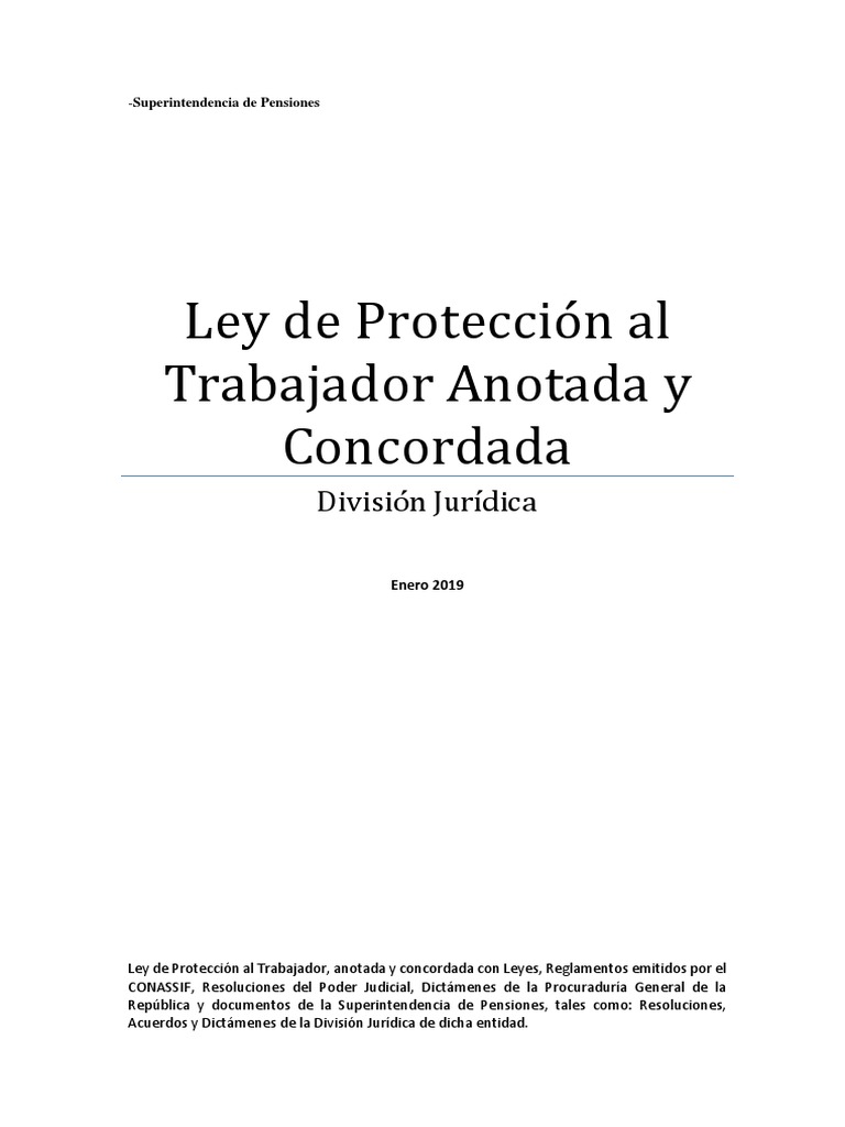 Ley de Protección al Trabajador - Costa Rica (2019) | Pensión | Derecho laboral