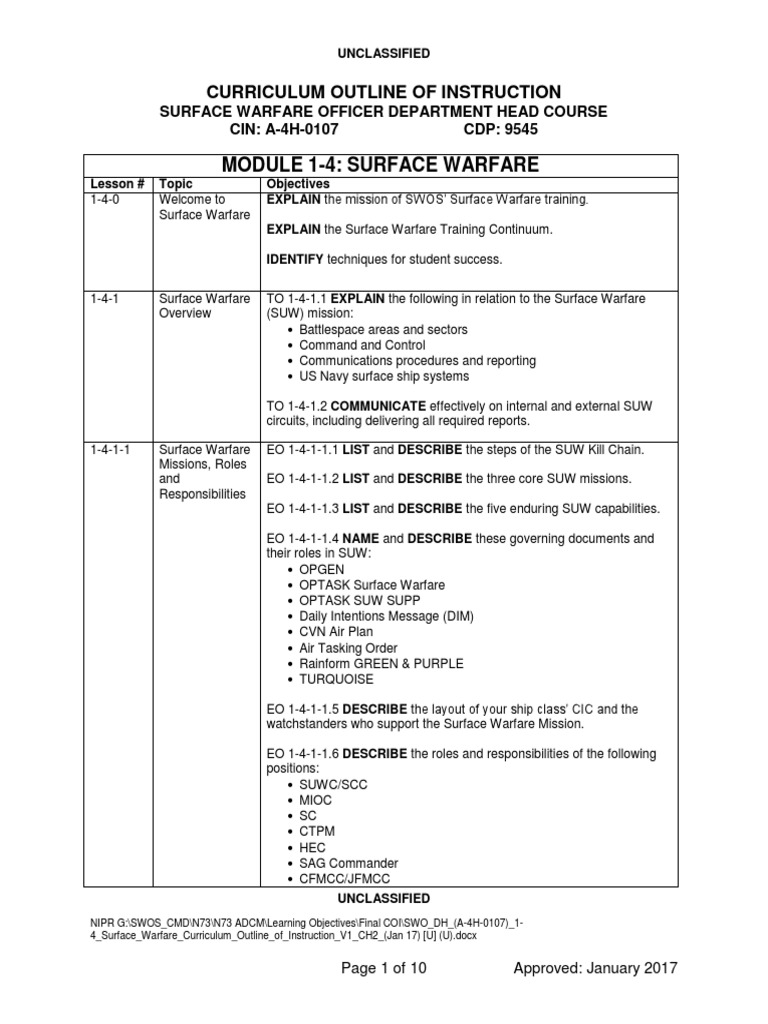Surface | PDF | United States Navy | Curriculum