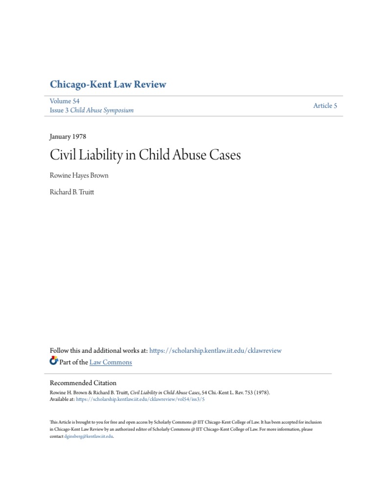 Civil Liability in Child Abuse Cases | PDF | Child Abuse | Negligence