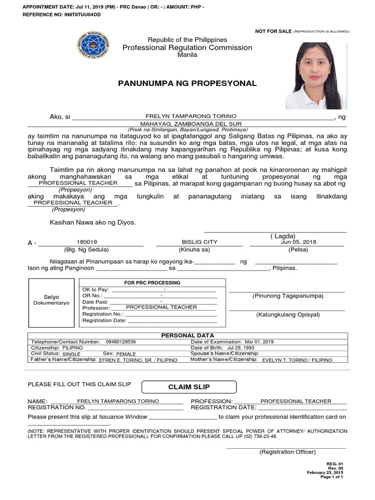 Panunumpa NG Propesyunal Sample | PDF