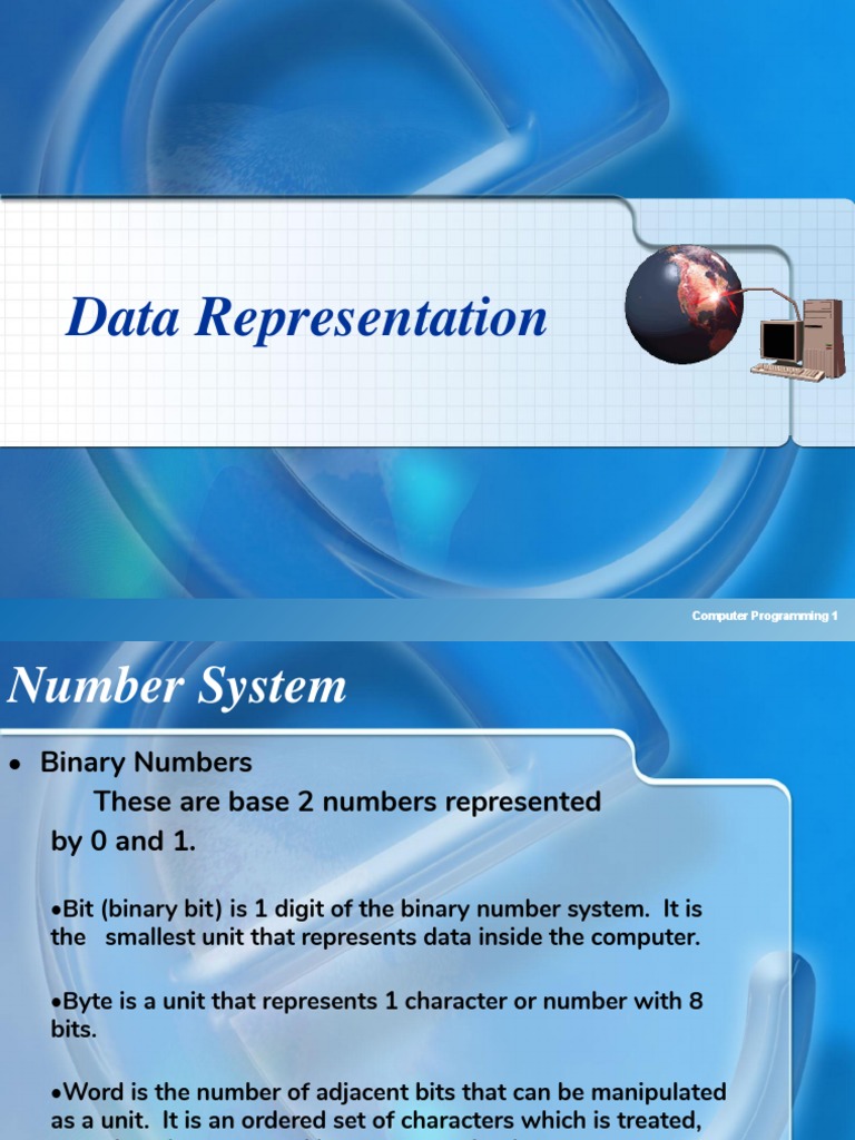 Lesson 01 - Data Representation | PDF | Binary Coded Decimal | Bit Lesson 01 - Data Representation | PDF | Binary Coded Decimal | Bit