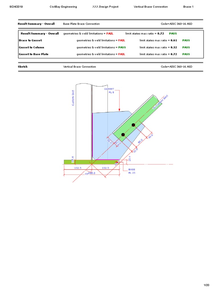 Angle Brace Connection | PDF | Screw | Ultimate Tensile Strength