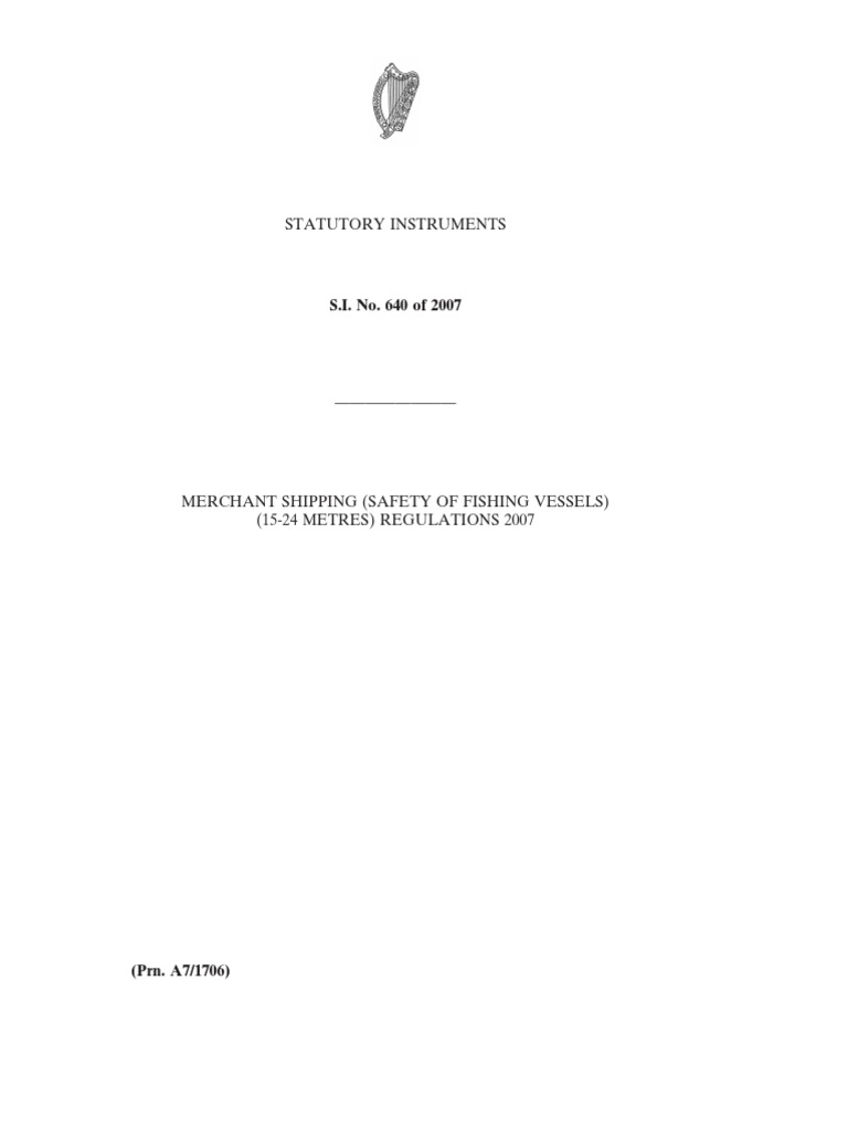 Statutory Instruments: S.I. No. 640 of 2007 | PDF | Deck (Ship) | Ships