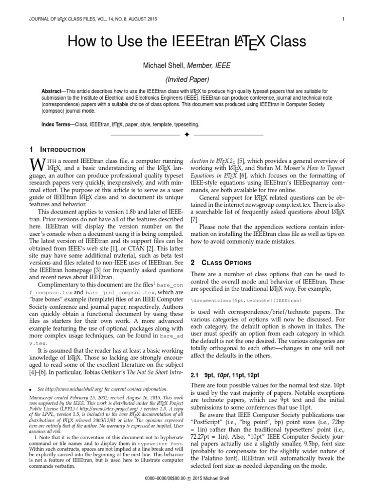 IEEEtran HOWTO PDF | PDF | Te X | Typefaces